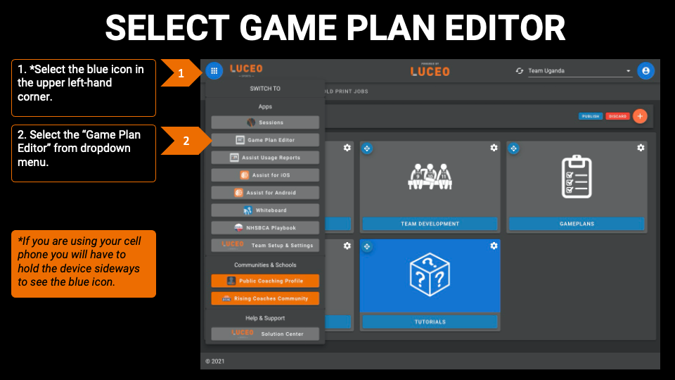 Creating a Template in the Game Plan Editor